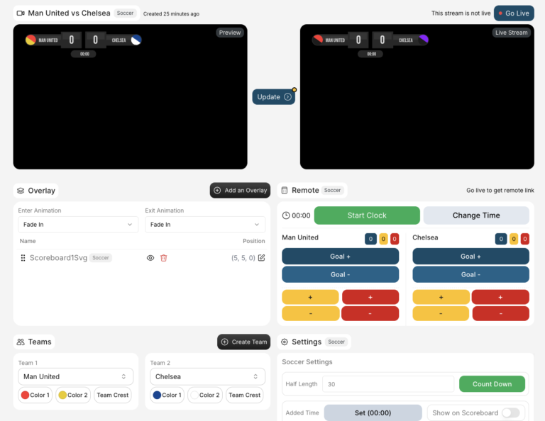 Soccer Scoreboard Overlay | Easy Setup Guide - OBS Scoreboard